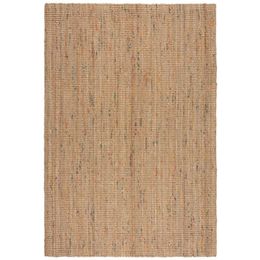 Teppich FLAIR RUGS "Jute Boucle", bunt, B:200cm H:7mm L:290cm, Jute, Teppiche, Teppich, aus 100% Jute, mit Fransen, aus Naturfasern