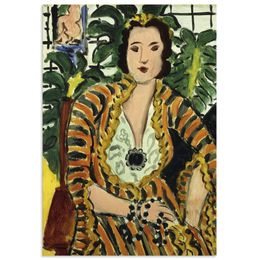 Wandbild Artland "Dame mit blauem Schmuckst&uuml;ck. 1937", farbe bild(er): farbig, B/H/T: 90cm x 130cm x 1cm, Alu-Dibond-Druck Bilder von Frauen Hochformat, 1 Stk., Bilder, als Alubild, Leinwandbild, Poster, Wandaufkleber in verschied. Gr&ouml;&szlig;en