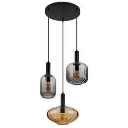Globo LIGHTING Pendelleuchte "VALLETTA", schwarz (schwarz matt), 1 Stk., Leuchten, H&auml;ngeleuchte, H&auml;ngeleuchte, verschiedene Gl&auml;ser, modern, Essbereich, Pendelleuchte