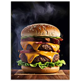 Wandbild Artland "Monster Burger", farbe bild(er): farbig, B:45cm H:60cm, Alu Dibond, Bilder, als Alubild, Leinwandbild, Poster, Wandaufkleber in verschied. Gr&ouml;&szlig;en
