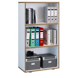 B&uuml;cherregal Vcm, B:60cm T:33cmwei&szlig;, Wohnzimmer, Regale, "Holz B&uuml;ro Regal B&uuml;cher Ordner Aktenregal Salia 3f"