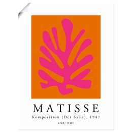 Wandbild Artland, B:90cm H:120cmfarbe bild(er): pink, Papier, Wohnzimmer, Bilder, "Matisse Komposition - cut-out pink", als Alubild, Leinwandbild,