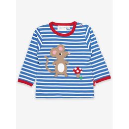 Toby tiger Shirt 'Bio Langarmshirt mit Pilz und Maus-Applikation' girl Blue size 110