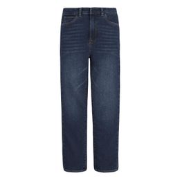Weite Jeans LEVI'S KIDS "LVG RIBCAGE STRAIGHT", M&auml;dchen, Gr. 14 (158), N-Gr, retrograde, Denim/Jeans, Obermaterial: 68% Baumwolle, 27% Polyester, 4% Viskose, 1% Elasthan, lang, Jeans, Straight Fit, for GIRLS