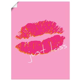 Wandbild Artland "Just kiss", farbe bild(er): pink, B:90cm H:120cm, Papier, Bilder, als Alubild, Leinwandbild, Poster, Wandaufkleber in verschied. Gr&ouml;&szlig;en