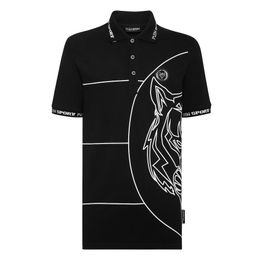Plein Sport Poloshirt 'Tiger' Herren Gr&ouml;&szlig;e L schwarz / wei&szlig;