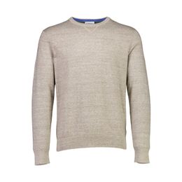 Strickpullover LINDBERGH "Strickpullover Relaxed Fit", Herren, Gr. 3XL, beige (sand), Obermaterial: 100% Baumwolle, unifarben, Rundhals, Pullover Strickpullover
