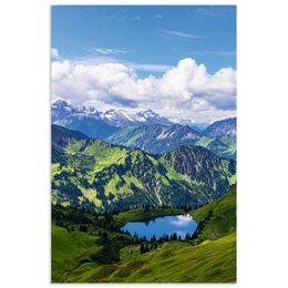 Wandbild Artland, B:80cm H:120cmfarbe bild(er): blau, Alu Dibond, Wohnzimmer, Bilder, "Nebelhorn bei Obersdorf Alpen Seealpsee", als Alubild,