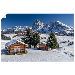 Wandbild Artland "Herbst auf der Seiser Alm S&uuml;dtirol", farbe bild(er): wei&szlig;, B:60cm H:40cm, Papier, Bilder, als Alubild, Leinwandbild, Poster, Wandaufkleber in verschied. Gr&ouml;&szlig;en