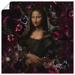 Wandbild Artland "Mona Lisa - Da Vinci Adaption", farbe bild(er): schwarz, B:50cm H:50cm T:0,1cm, Papier, Bilder, als Alubild, Leinwandbild, Poster, Wandaufkleber in verschied. Gr&ouml;&szlig;en
