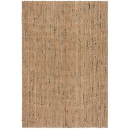 Teppich FLAIR RUGS "Jute Boucle", gr&uuml;n, B:200cm H:7mm L:290cm, Jute, Teppiche, Teppich, aus 100% Jute, mit Fransen, aus Naturfasern