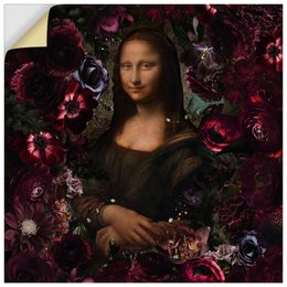 Wandbild Artland "Mona Lisa - Da Vinci Adaption", farbe bild(er): schwarz, B:70cm H:70cm T:0,1cm, Bilder, als Alubild, Leinwandbild, Poster, Wandaufkleber in verschied. Gr&ouml;&szlig;en