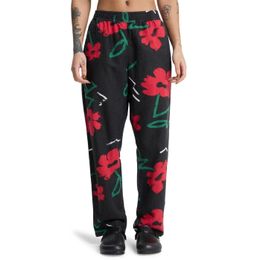 Quiksilver Damen Schlupfhose "Lomas Hemp"schwarz street floral 64, Gr. L, Obermaterial: 55% Walkfrottier, 45% Hanf;, Hosen
