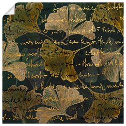 Wandbild Artland "Ginko", farbe bild(er): gold, B:50cm H:50cm T:0,1cm, Papier, Bilder, als Alubild, Leinwandbild, Poster, Wandaufkleber in verschied. Gr&ouml;&szlig;en