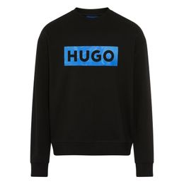 Sweatshirt HUGO BLUE "Nixalien", Herren, Gr. L, schwarz001, Sweatware, Obermaterial: 100% Baumwolle, bedruckt, regular fit normal, Rundhals, Rippb&uuml;ndchen, Sweatshirts Sweatshirt, aus Baumwoll-Terry, regular fit