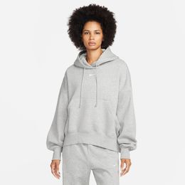 Kapuzensweatshirt Nike Sportswear "W NSW PHNX FLC OOS PO HOODIE", Damen, Gr. L, dk grau heat, Obermaterial: 80% Baumwolle, 20% Polyester, Sweatshirts, Over - Oversize Hoodie, tief angesetzte Schultern, lockere &Auml;rmeln