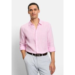 Langarmhemd OLYMP "OLYMP Casual, regular fit, Kent", Herren, Gr. XL, Normaler Arm, altros&eacute;, 100% Leinen, Hemden