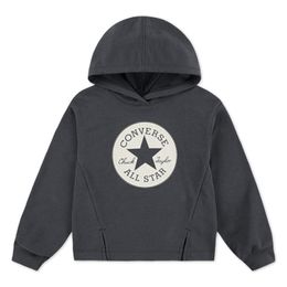 Kapuzensweatshirt Converse "CNVG FRENCH TERRY BOXY HOODIE", M&auml;dchen, Gr. 128/134 (M), schwarz matter, Obermaterial: 60% Baumwolle, 40% Polyester, Sweatshirts, f&uuml;r Kinder und Jugendliche, sportlicher Stil