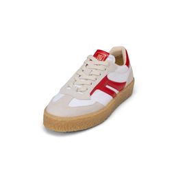 Marc O'Polo MARC O'POLO Damen Sneaker "aus Veloursleder mit Nyloneinsatz", Gr. 38sanftes wei&szlig;, Obermaterial: 90% Leder, 10% Polyamid, unifarben, Schuhe
