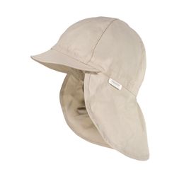 Sonnenhut MaxiMo, Jungen, Gr. 47, beige, Popeline, Baumwolle, unifarben, H&uuml;te, verstellbarer Kinnriemen, mit Nackenschutz, mit Gummizug