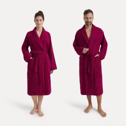 M&ouml;ve Unisex-Bademantel M&Ouml;VE "Basic" Gr. M, lila (berry), L:120cm, Walkfrottier, Hausm&auml;ntel, mit Schalkragen