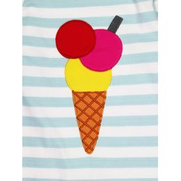 Toby tiger Shirt 'Bio-Baumwoll Kinder Shirt kurzarm mit Eiswaffel-Applikation' M&auml;dchen Gr&ouml;&szlig;e 80 himmelblau