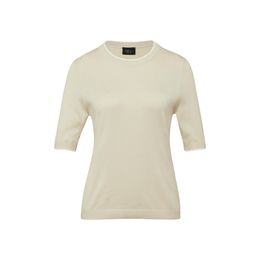 Rundhalspullover s.Oliver BLACK LABEL, Damen, Gr. 36, grau beige, Strick, Obermaterial: 50% Baumwolle, 50% Modal, unifarben, regular fit normal, Rundhals, Rippb&uuml;ndchen, Pullover Rundhalspullover, mit Rippb&uuml;ndchen