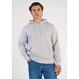 Hoodie LINDBERGH "Hoodie Relaxed Fit", Herren, Gr. L, grau (grau mel), Obermaterial: 60% Baumwolle, 40% Polyester, l&auml;ssig geschnitten, Sweatshirts Hoodie