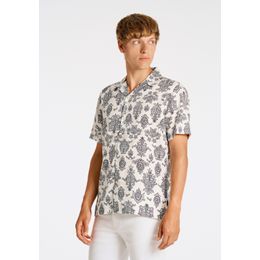 Flanellhemd LINDBERGH "Freizeithemd Loose Fit", Herren, Gr. M, Normalgr&ouml;&szlig;en, wei&szlig;, Obermaterial: 53% Baumwolle, 47% Lyocell, Hemden