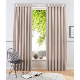 Vorhang OTTO HOME "Raja" Gr. 1, beige (sand), B:140cm H:145cm, Polyester, Recyceltes Material, Gardinen, 2er-Set, Bestseller, einfarbig, modern, pflegeleichte Mikrofaser