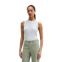 Marc O'Polo T-Shirt MARC O'POLO "aus Rippjersey", Damen, Gr. M, airy blau, Obermaterial: 64% Lyocell, 31% Baumwolle, 5% Elasthan, unifarben, slim fit, Rundhals, Shirts T-Shirt