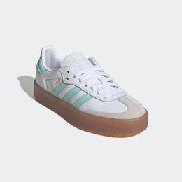 Sneaker adidas originals "SAMBAE KIDS", M&auml;dchen, Gr. 38, cloud wei&szlig;, clear mint, gold metallic, Baumwolle, Synthetik, Schuhe Sneaker, f&uuml;r Jugendliche