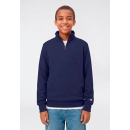 Sweatshirt Champion "ICONS Terry Half zip sweatshirt with small C logo", Jungen, Gr. L (152/158), nava, Obermaterial: 73% Baumwolle, 27% Polyester, normal, hoch geschlossener Ausschnitt, Sweatshirts Sweatshirt, f&uuml;r Kinder, sportlicher Stil, mit Rei&szlig;verschluss