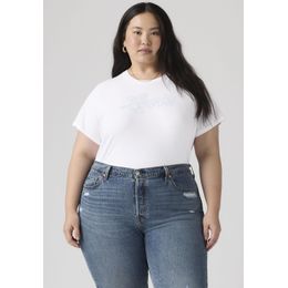 LEVI'S&reg; PLUS T-Shirt LEVI'S PLUS "PL PERFECT TEE", Damen, Gr. 4XL (58/60), plus rhinestone sporty levi's hellwei&szlig;, Single Jersey, Obermaterial: 100% Baumwolle, figurumspielend normal, Rundhals, Shirts T-Shirt, Applikation mit Glitzersteinen