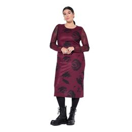 Studio Untold Midikleid Damen Gr&ouml;&szlig;e 54/56 bordeaux / schwarz Winterkleid