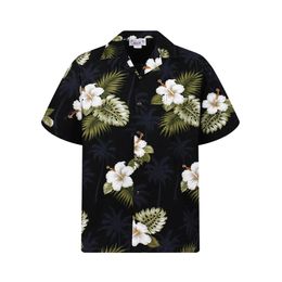 Pacific Legend Button Up Shirt 'Hibiscus' male Black size XXL