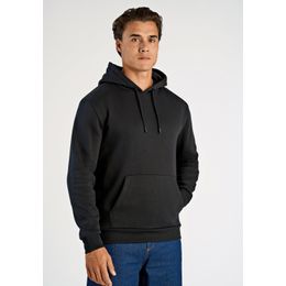 Hoodie LINDBERGH "Hoodie Relaxed Fit", Herren, Gr. XL, schwarz, Obermaterial: 60% Baumwolle, 40% Polyester, l&auml;ssig geschnitten, Sweatshirts Hoodie