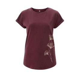 Life-tree Shirt 'Fairwear Organic Ginkgo' female Red size M