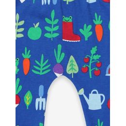 Toby tiger Hose 'Bio-Baumwoll Baby Pumphose mit Garten-Druck' Jungen Gr&ouml;&szlig;e 98 blau