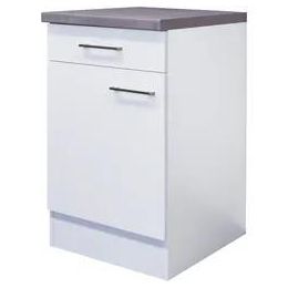Unterschrank Flex-Well "Kopenhagen", wei&szlig; (wei&szlig; matt, beton grau), B:50cm H:86cm T:57cm, Schr&auml;nke, Unterschrank, (B x H x T) 50 x 86 x 60 cm
