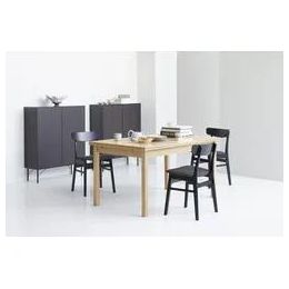Esstisch HAMMEL FURNITURE "Basic Dinex, ausziehbar, mit Einlegeplatten - Furnier/Massivholz", braun (wei&szlig;pigmentiert eiche), B:140cm H:76cm T:90cm, Tischplatte: Eiche wei&szlig; pigmentiertes Furnier und matt lackiert;Gestell: Massivholz, Tische, Esstisch, Furnier/Massivholz - robust und langlebig, verschiedene Gr&ouml;&szlig;en