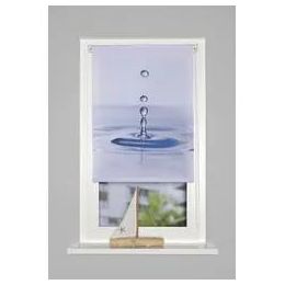 Raffrollo Home Wohnideen "FARO" Gr. 3, blau, B:70cm H:150cm, Obermaterial: 100% Polyester, Raffrollos, Kettenzugrollo, digital bedruckt
