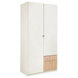 Kleiderschrank Priess "Steyr", wei&szlig; (wei&szlig;, struktureichefarben hell), B:94cm H:193cm T:54cm, Holzwerkstoff, Schr&auml;nke, Kleiderschrank
