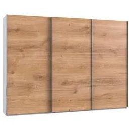 Schwebet&uuml;renschrank wimex "Level by fresh to go", wei&szlig; (wei&szlig;, plankeneichefarben), B:300cm H:216cm T:65cm, Schr&auml;nke, Schwebet&uuml;renschrank