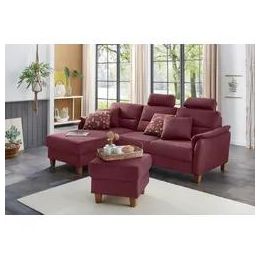 Ecksofa Home Affaire "Palmera L-Form, B: 244 cm - OTTO. Verl&auml;ssliche Qualit&auml;t.", rot (bordeaux), B:244cm H:89cm T:163cm, 100% Polyester;Struktur (100% Polyester);Luxus-Microfaser in Lederoptik (100% Polyester), Sofas, Ecksofa, optional Bettfunktion & Bettkasten, Federkern