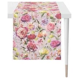 Tischl&auml;ufer Apelt "7701 SUMMERTIME, Sommerdeko, Sommer", bunt (rosa, pink, bunt), B:48cm L:140cm, Baumwolle, Polyester, Tischdecken, Digitaldruck