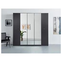 Dreht&uuml;renschrank Rauch "Kleiderschrank Schrank Garderobe TOPSELLER OTELI inkl. Inneneinteilung", grau (graumetallic), B:226cm H:210cm T:54cm, Holzwerkstoff, Schr&auml;nke, Dreht&uuml;renschrank, mit zus&auml;tzlichen Einlegeb&ouml;den, optional mit Spiegel MADE IN GERMANY