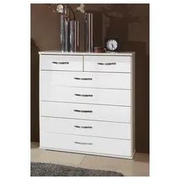 Schubkastenkommode wimex "Tromo", wei&szlig; (wei&szlig;, hochglanz wei&szlig;), B:90cm H:103cm T:40cm, Sideboards