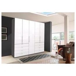 Faltt&uuml;renschrank Wiemann "Loft, Kleiderschrank, Schrank, W&auml;scheschrank, mit Glasfront", wei&szlig; (wei&szlig;, wei&szlig; glas), B:250cm H:216cm T:58cm, Schr&auml;nke, inkl. gep&auml;mpften Schubk&auml;sten und T&uuml;ren, mit Panorama&ouml;ffnung