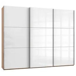 Schwebet&uuml;renschrank wimex "Level by fresh to go", braun (plankeneichefarben, wei&szlig;glas), B:300cm H:236cm T:65cm, Schr&auml;nke, Schwebet&uuml;renschrank, mit Glast&uuml;ren
